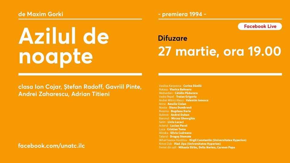 Spectacolul "Azilul de noapte" de M. Gorki, regia Ion Cojar - live ...