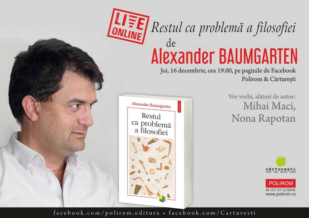 Online & live despre ”Restul ca problemă a filosofiei” de Alexander ...