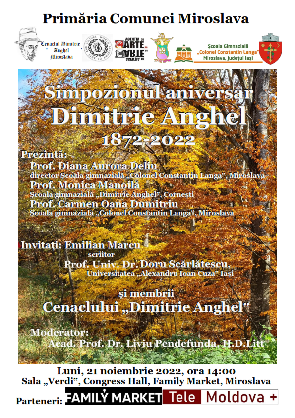 Simpozion aniversar Dimitrie Anghel, în comuna Miroslava - Agentia de cArte