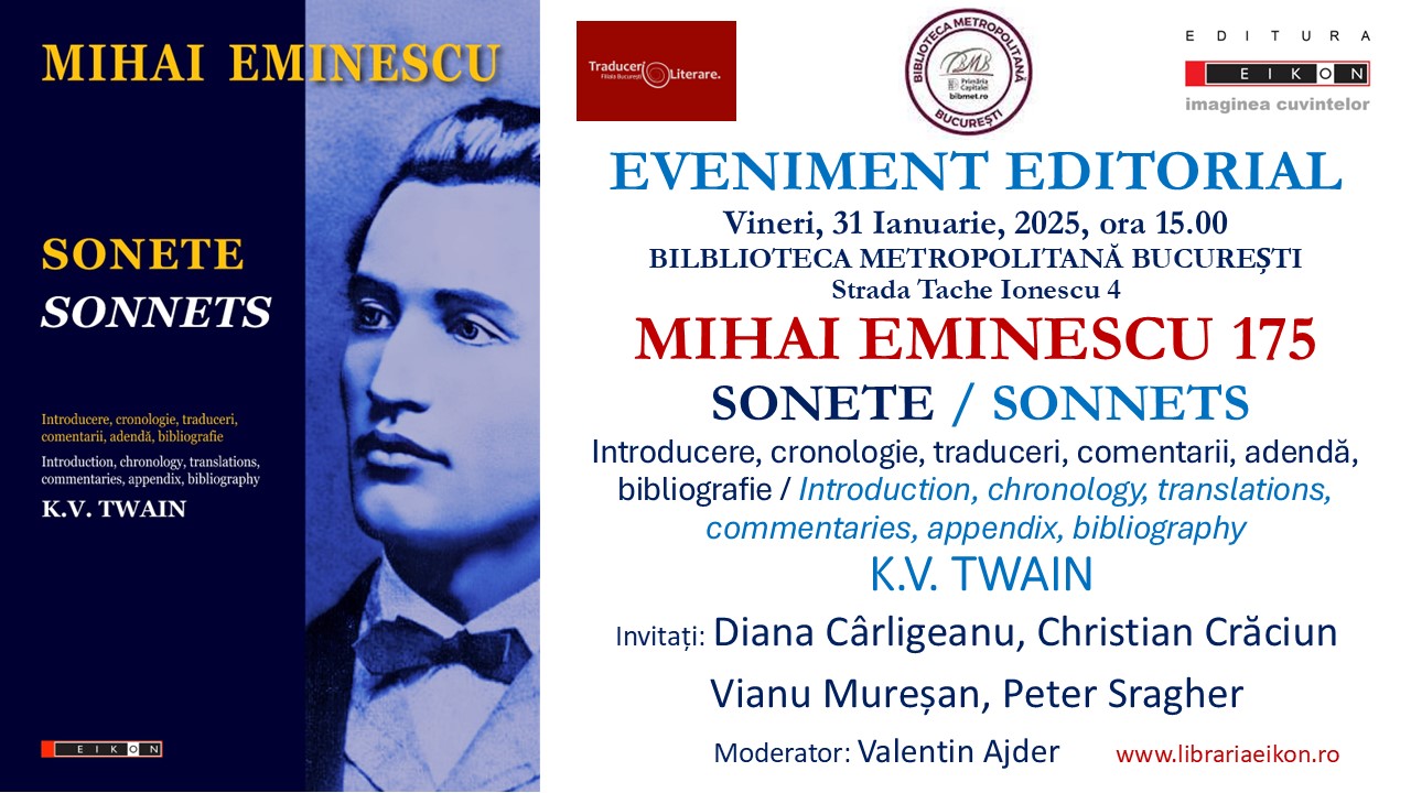 Prezentarea volumului ”Sonete / Sonnets” de Mihai Eminescu, Editura ...